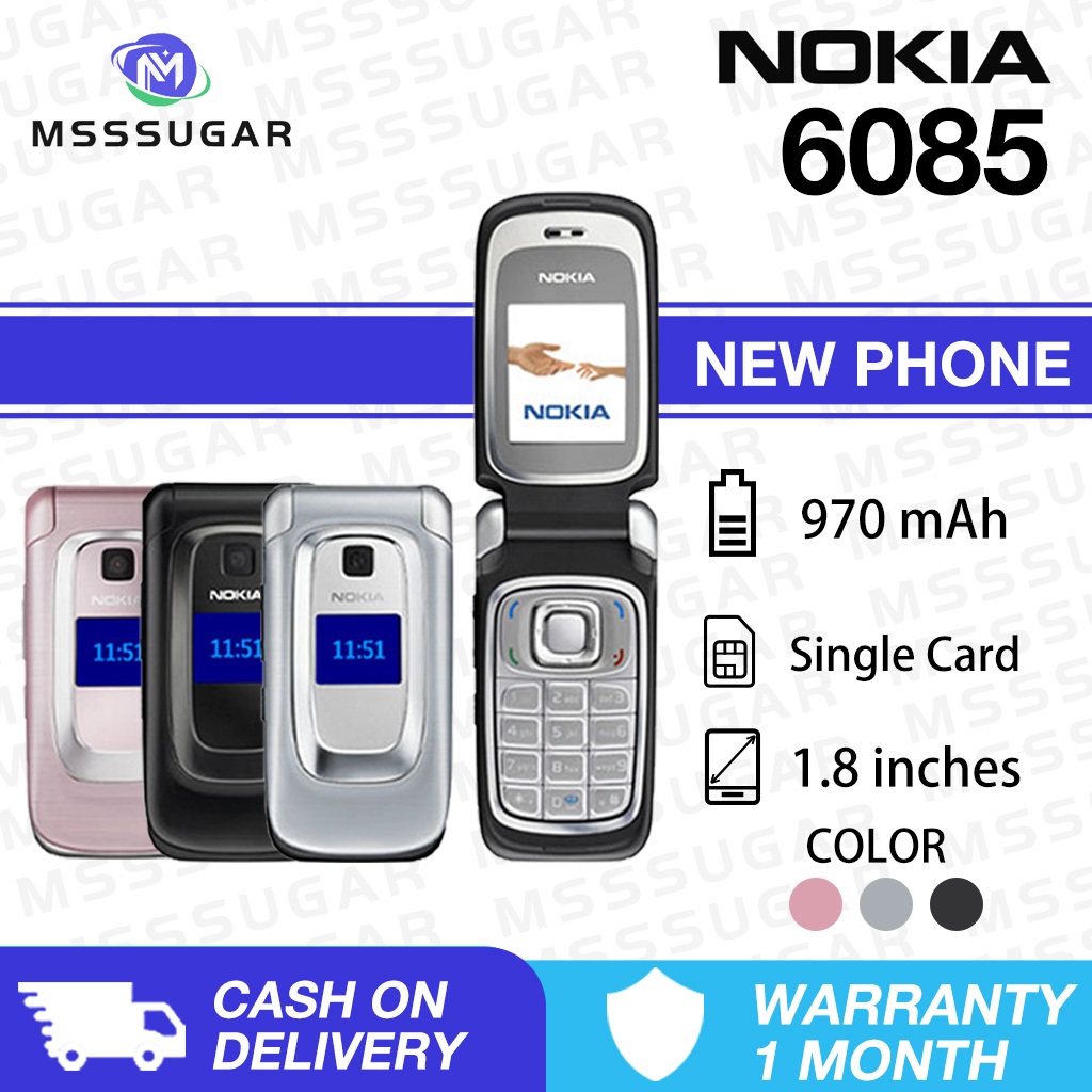 Original Nokia flip 6085 2G dual-screen flip phone quad-band ultra-long ...