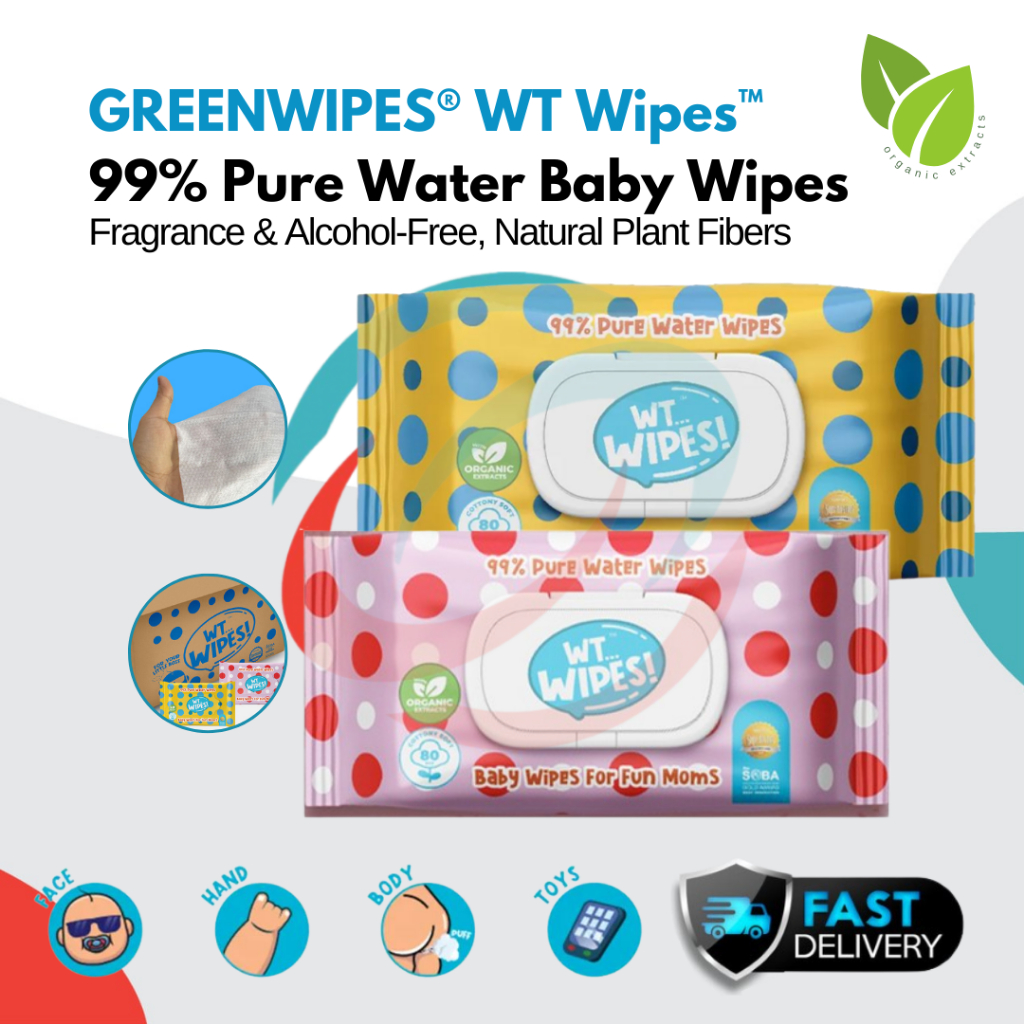 GREENWIPES® WT Wipes 99% Pure Water Baby Wipes Alcohol & Fragrance Free ...