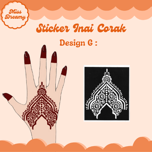 sticker inai kecik stiker inai corak menarik viral sticker inai celup ...