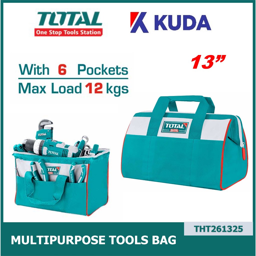 TOTAL MULTIPURPOSE TOOLS BAG 13"/16" (THT261325/THT261625) | Shopee ...