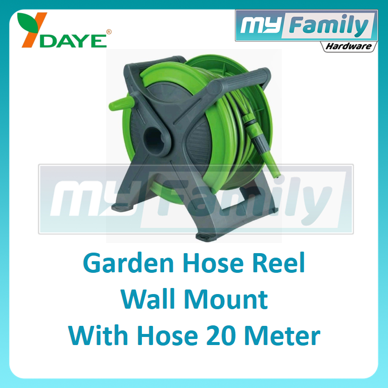 DAYE DY6320 Garden Water Hose Pipe Reel Cart Holder Wall Mount Bracket ...