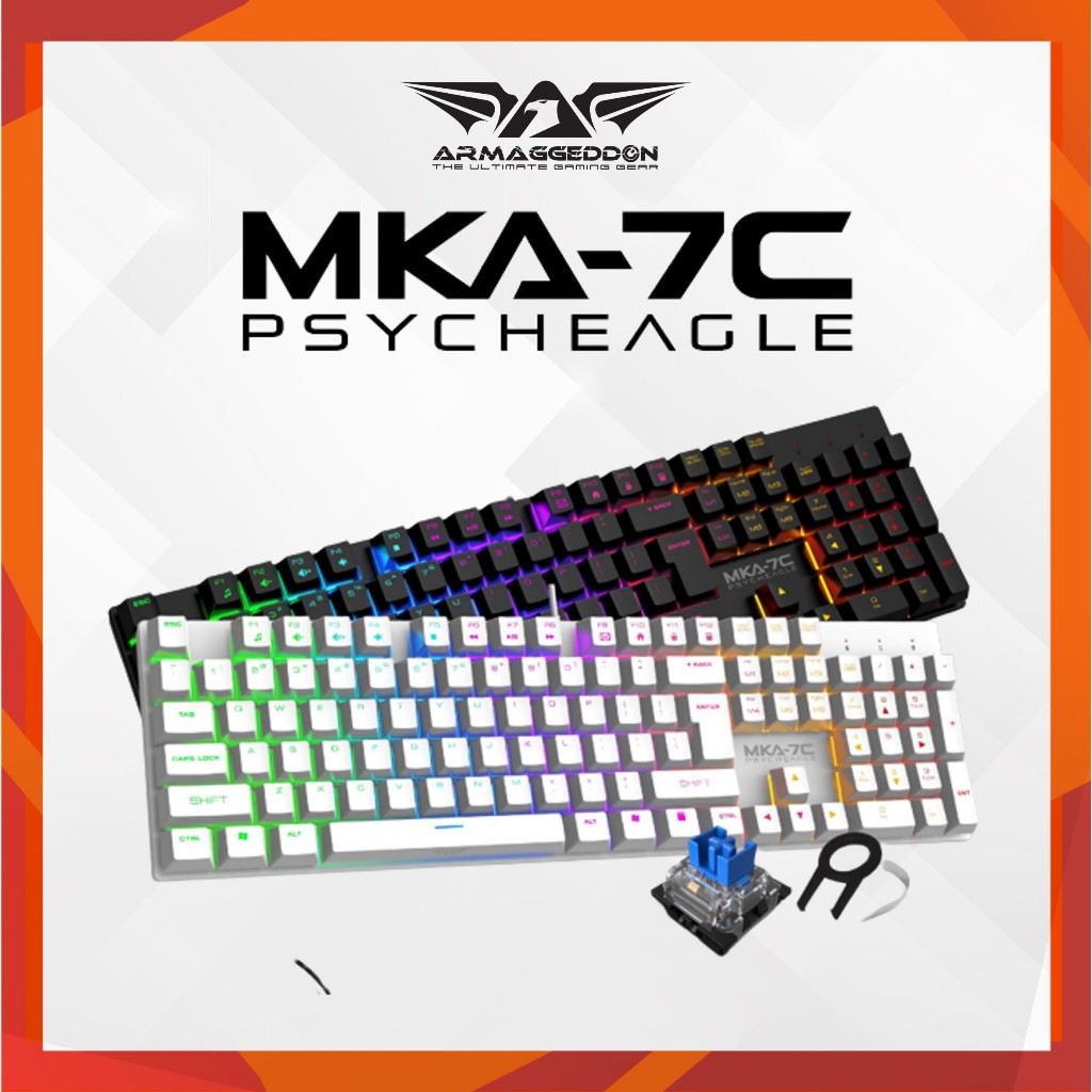 Armaggeddon MKA-7C PSYCHEAGLE Wired RGB Gaming Mechanical Keyboard 104 ...