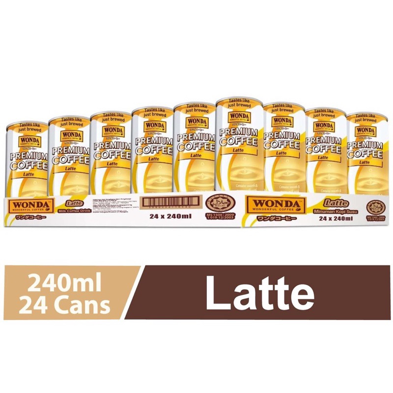 WONDA Coffee 240ml x 24 Tins (Original/ Mocha/ Latte/ Tarik/ Kopi O ...