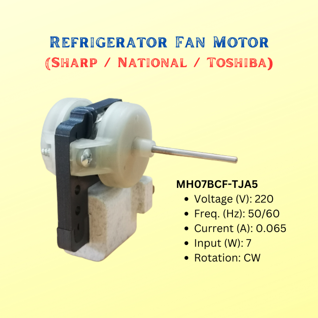 Sharp / National / Toshiba Refrigerator Fan Motor MH07BCF-TJA5 | Shopee ...