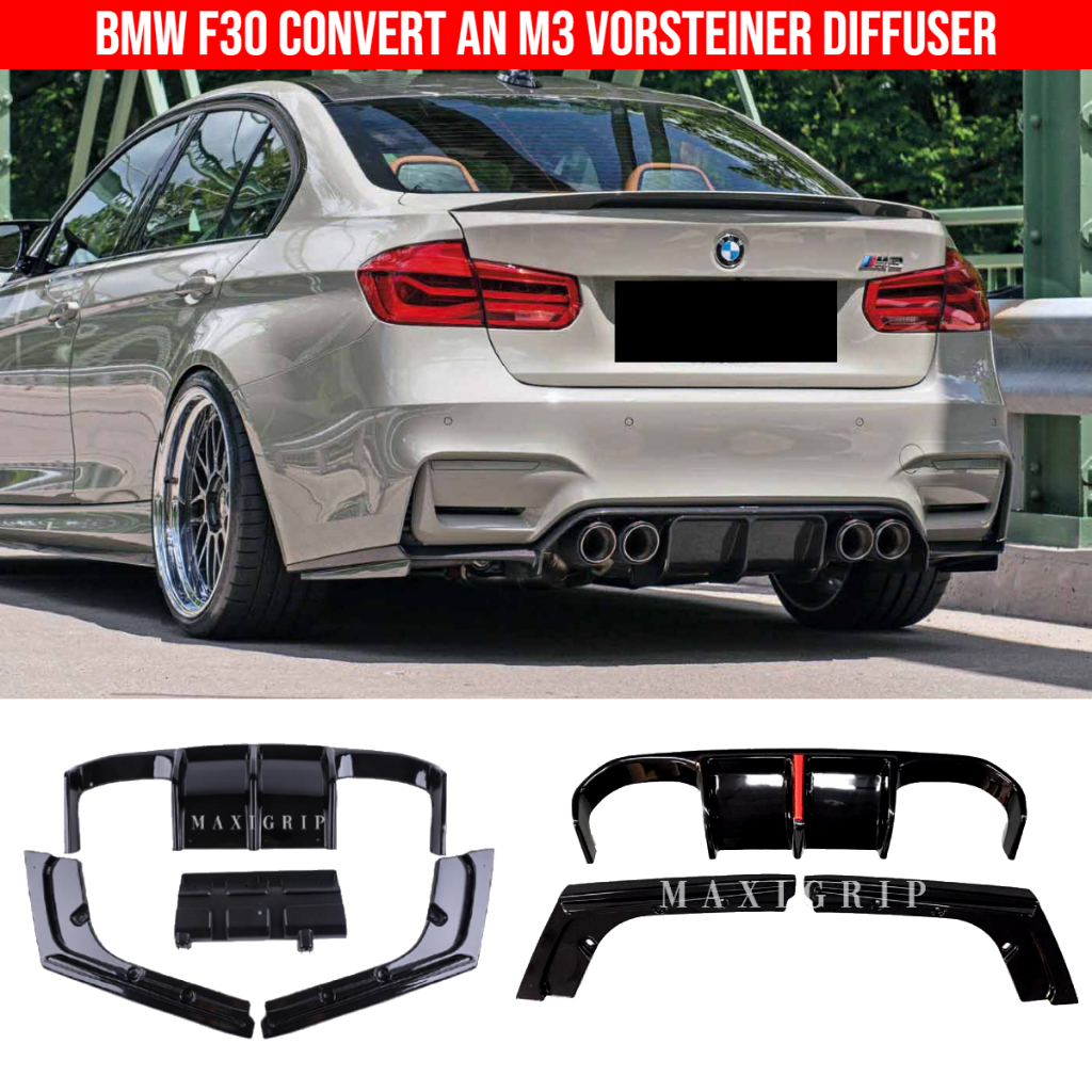 BMW F30 M3 AN rear bumper diffuser vorsteiner v style abs diffuser M3 ...