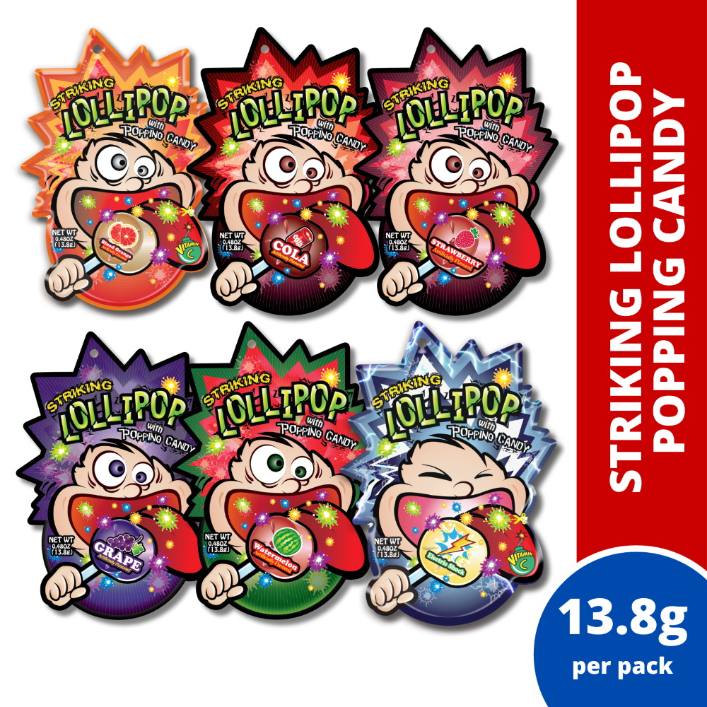 Striking Lollipop With Popping Candy - Assorted Flavours (13.8g) [HALAL ...