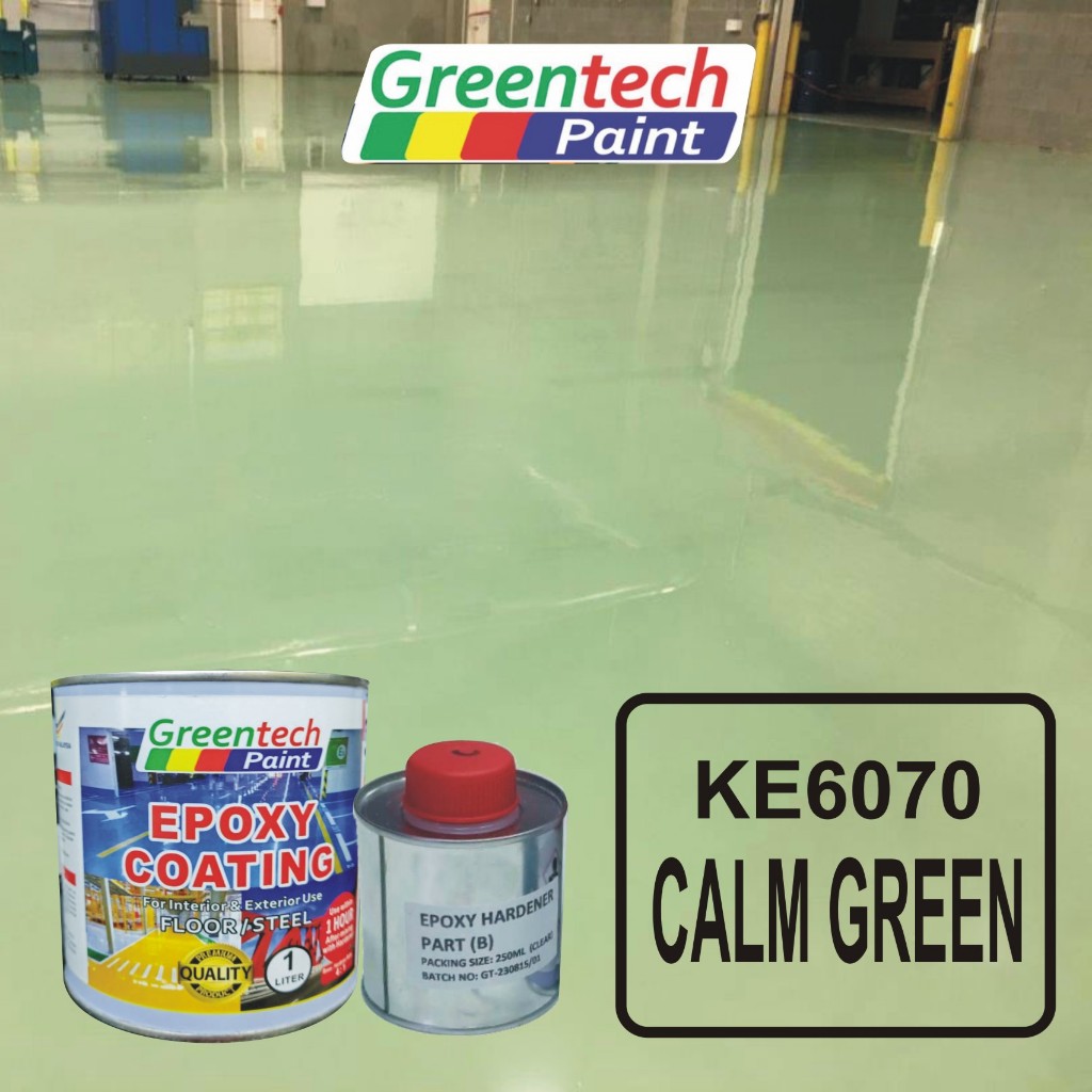 (C. GREEN KE6070)1L Epoxy Paint GREENTECH PAINT (750ml Colour + 250ml ...