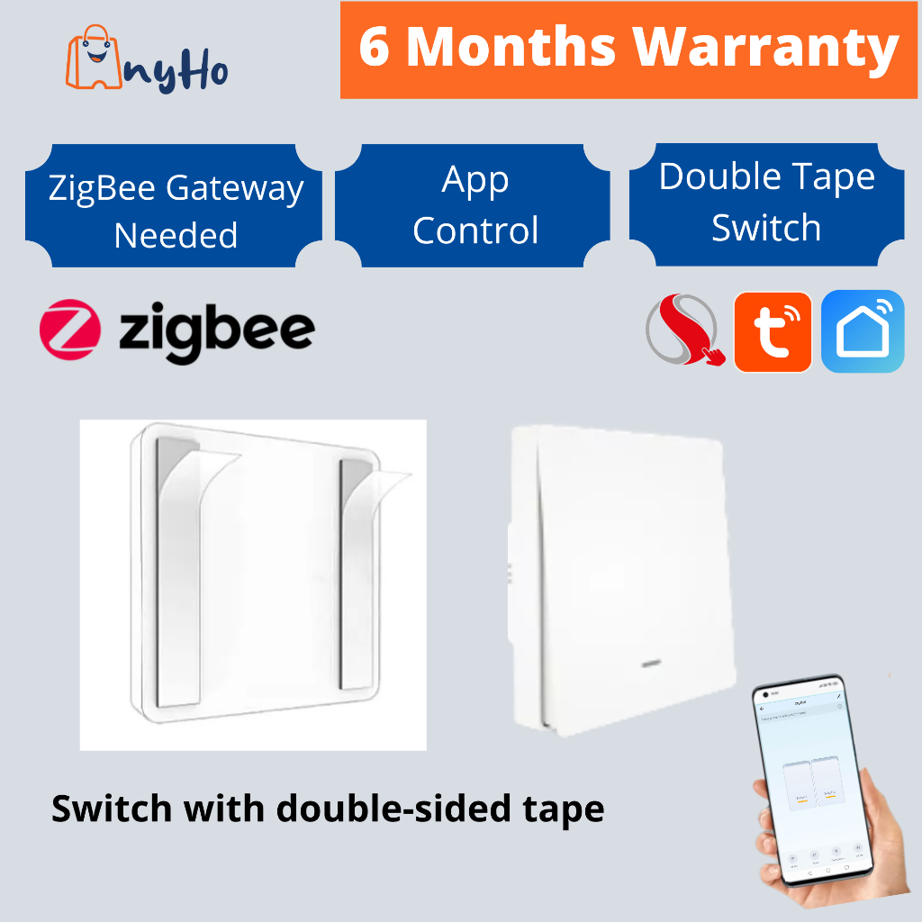 TUYA SMART ZigBee Wireless Scene Switch Battery Powered Push Button ...