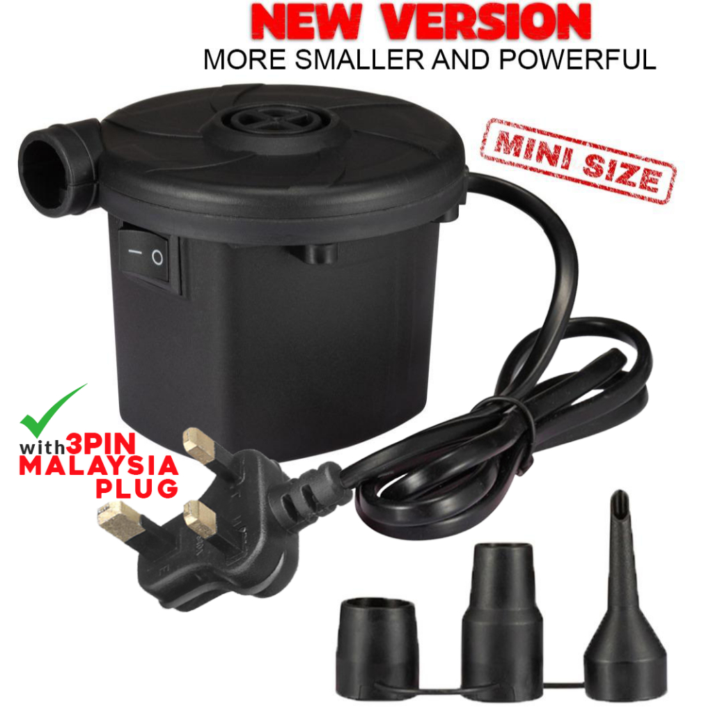 HT-196 PORTABLE ELECTRIC AC AIR INFLATION PUMP INFLATE DEFLATE FOR POOL BED MATTRESS 电动充气泵 ...