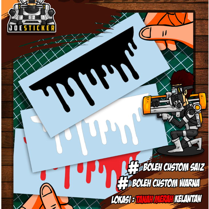 STICKER UNTUK BUMPER KERETA. ADA PELBAGAI PILIHAN SAIZ DAN WARNA ...