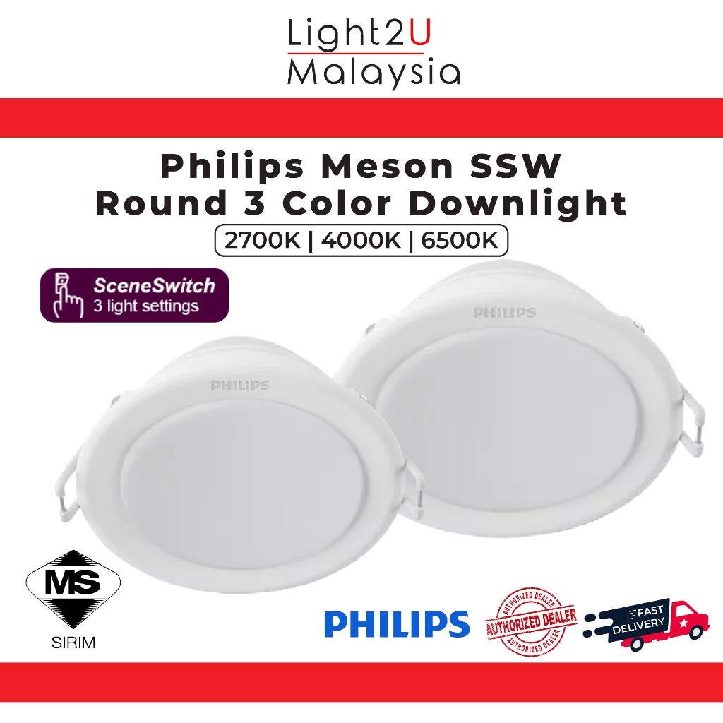 Philips Meson SSW 3 Color Round Scene Switch LED Integrated Downlight (13W 5" /17W 6") | Shopee ...