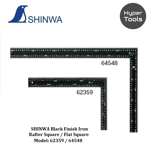 SHINWA Black Finish Iron Rafter Square / Flat Square / Carpenter's L ...
