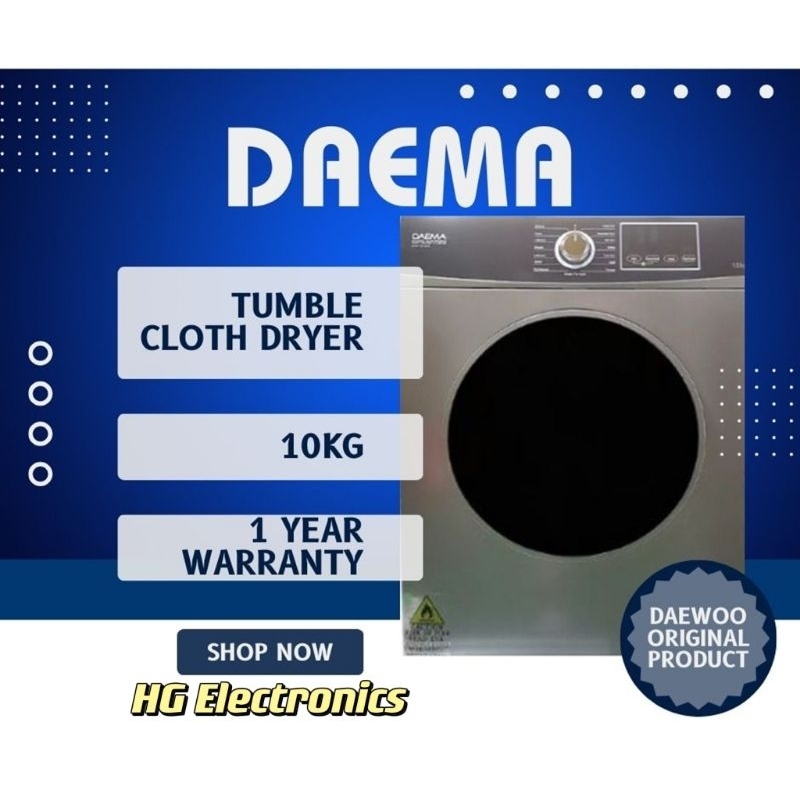 DAEMA (DAEWOO) 10KG TUMBLE CLOTH DRYER | Shopee Malaysia