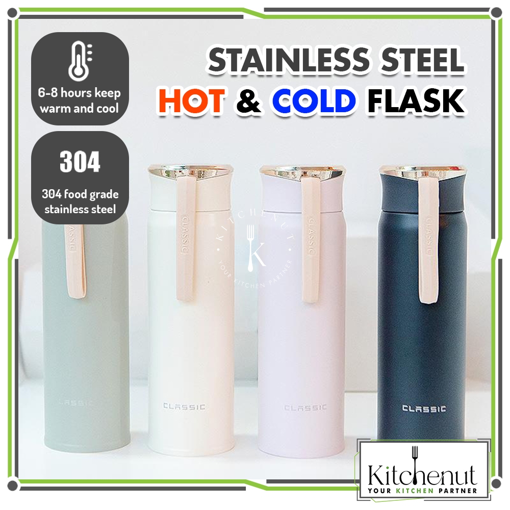 Kitchenut 450ML 304不锈钢保温瓶 Insulated Vacuum Flask 304 Stainless Steel Water Bottle Botol Air ...