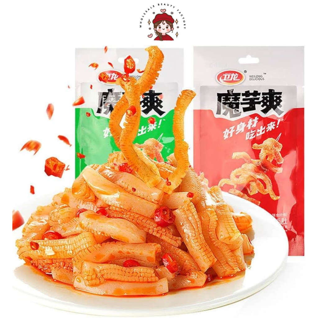 (BUY 3 FREE 1 BOX) 卫龙魔芋爽 Weilong Moyushuang 15g+8g x 20 23g 460g盒装 香辣味 麻辣味 酸辣味 风吃海带 下饭菜零食 ...