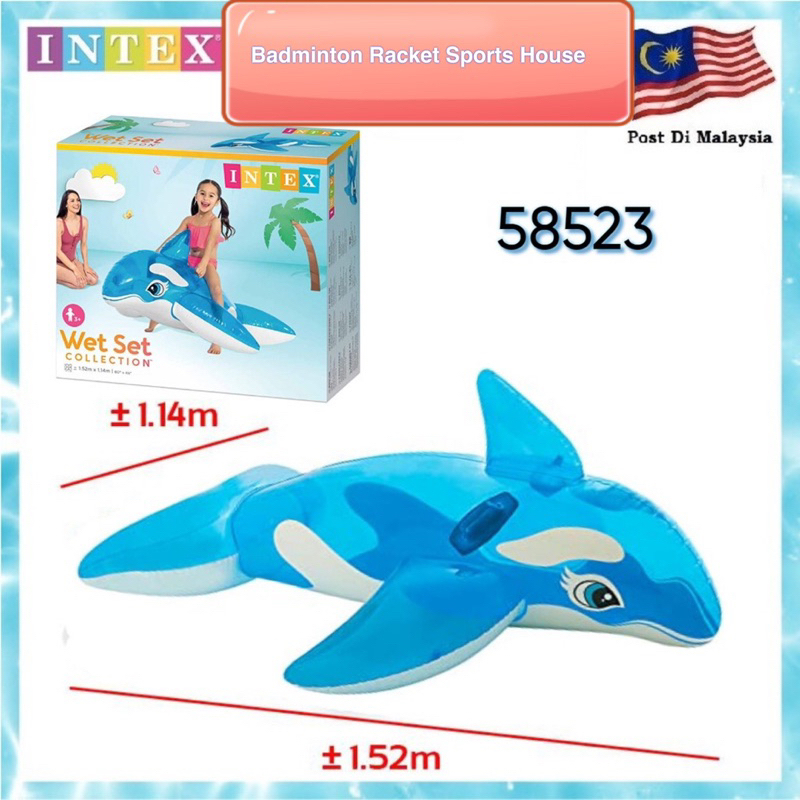 INTEX 58523 Lil Whale Ride On Kids Child Float Swimming pool | Shopee ...