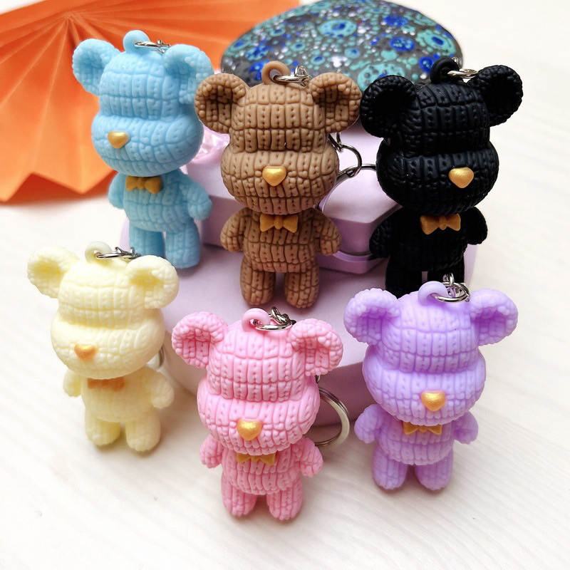 [Ready Stock] 3D Bearbrick Exquisite Cute Crystal Keychain Doll Kaws ...