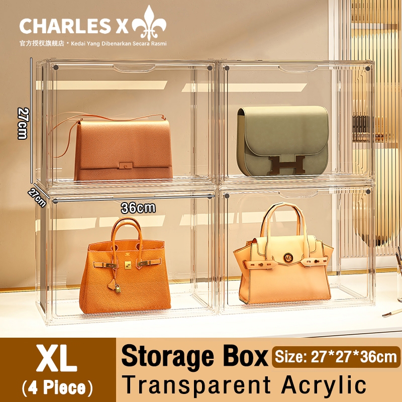 Transparent Storage Box Handbag Storage Organizer Acrylic Display Box ...
