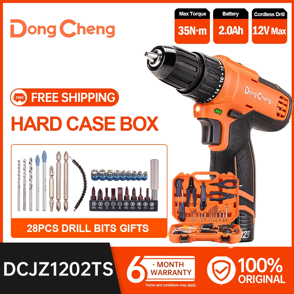 DongCheng Cordless Drill COMBO KIT 12V Max Powerful Screwdriver Drill ...