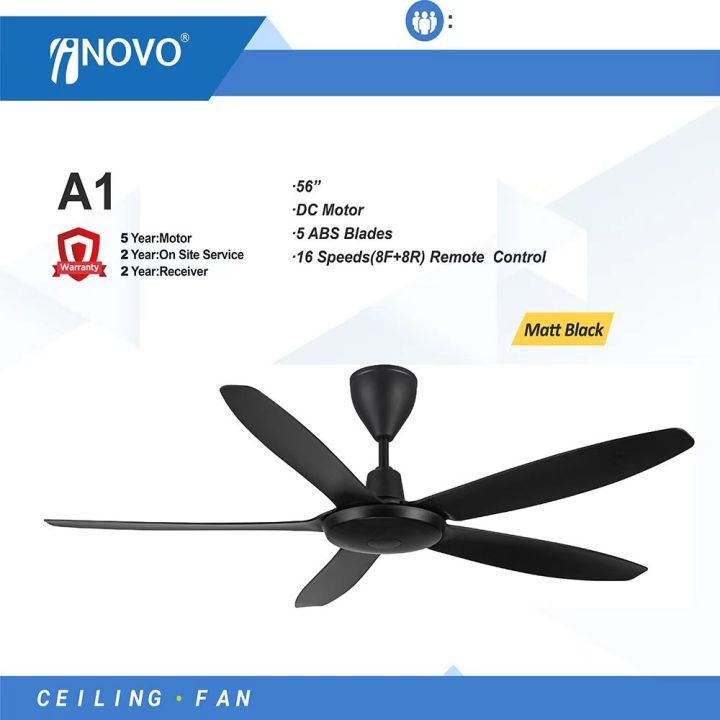 Regair Inovo A1 LED 56”/40” /V15 DC Motor Ceiling Fan 8 Speed with ...