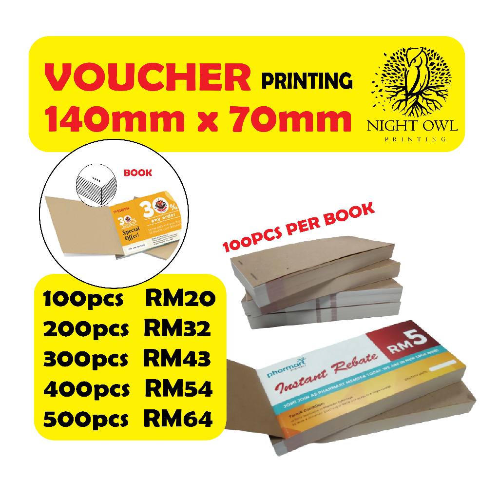 Voucher Printing Colour 140mm x 70mm | Shopee Malaysia