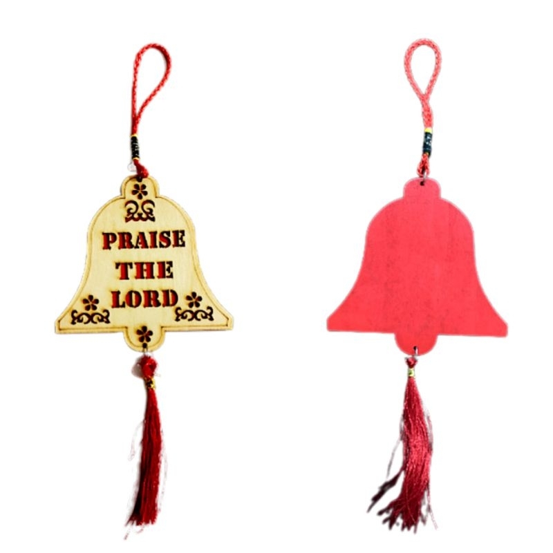 Wooden Bell Shaped Car Hanging Decoration * Praise the Lord * Christian ...
