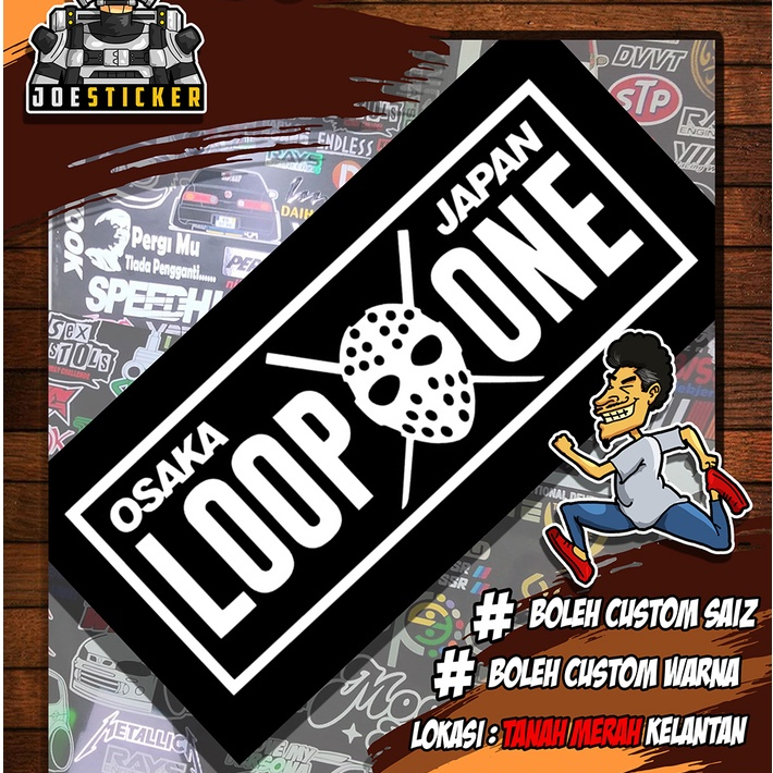 sticker custom loopone saiz 5x12 inci untuk cermin belakang kereta ...