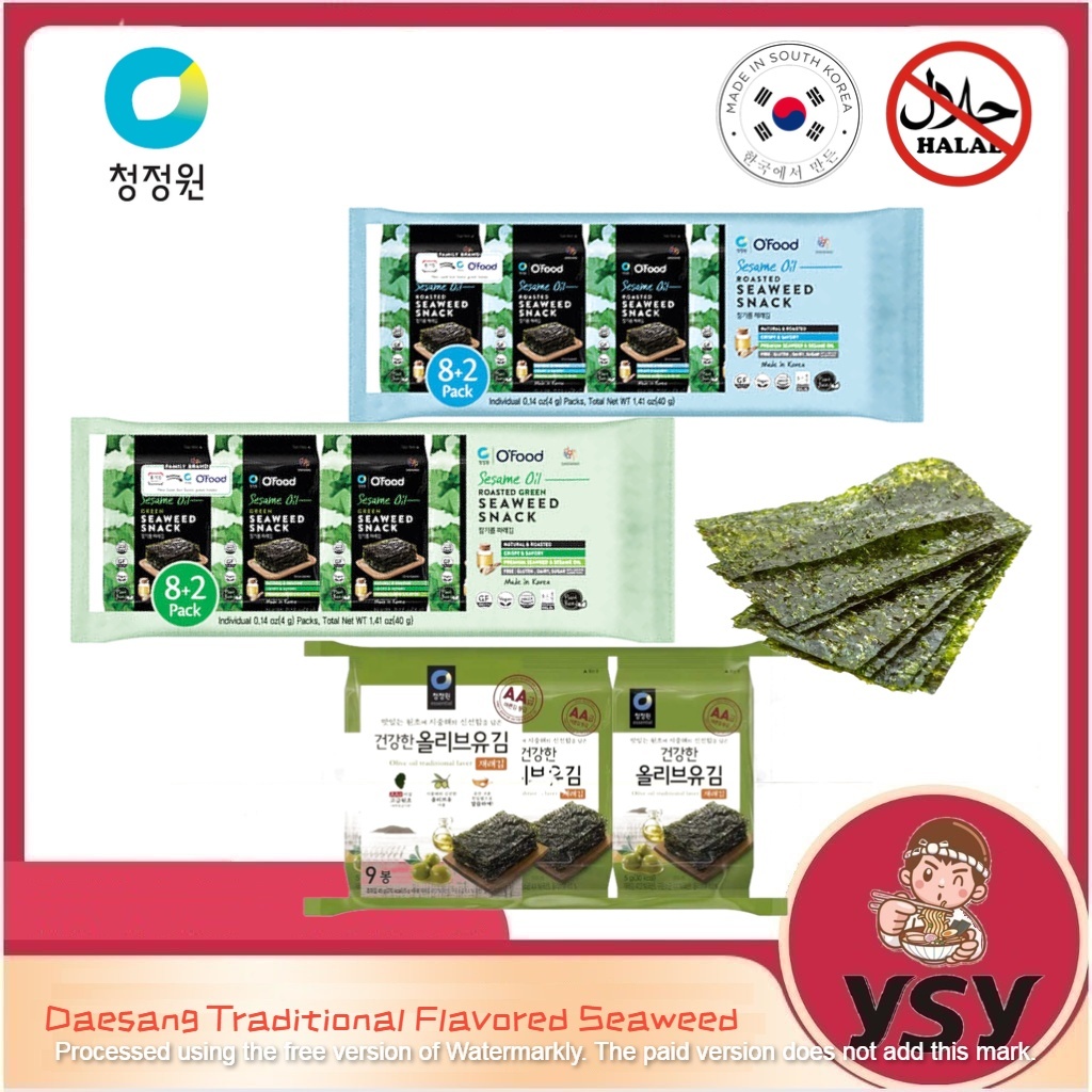 Korea Daesang Traditional Flavored Seaweed (Sesame oil & Olive Oil ...