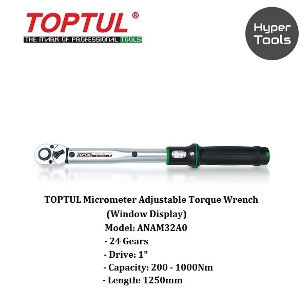 TOPTUL Micrometer Adjustable Torque Wrench 1" Drive (Window Display ...