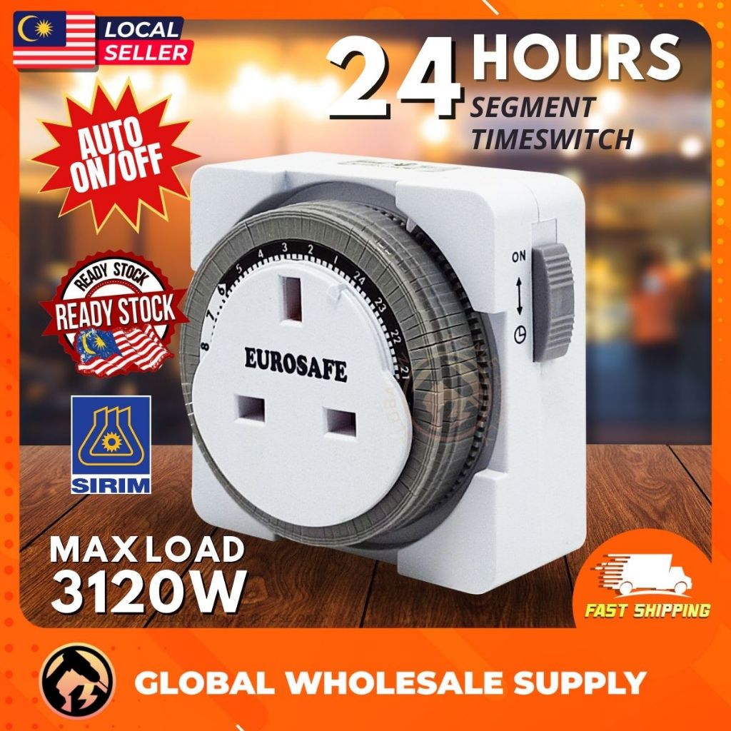 Sirim Eurosafe Rapid Tech Sunstar Dlx 24hours Segment Timer Switch Programmer 13a Plug In