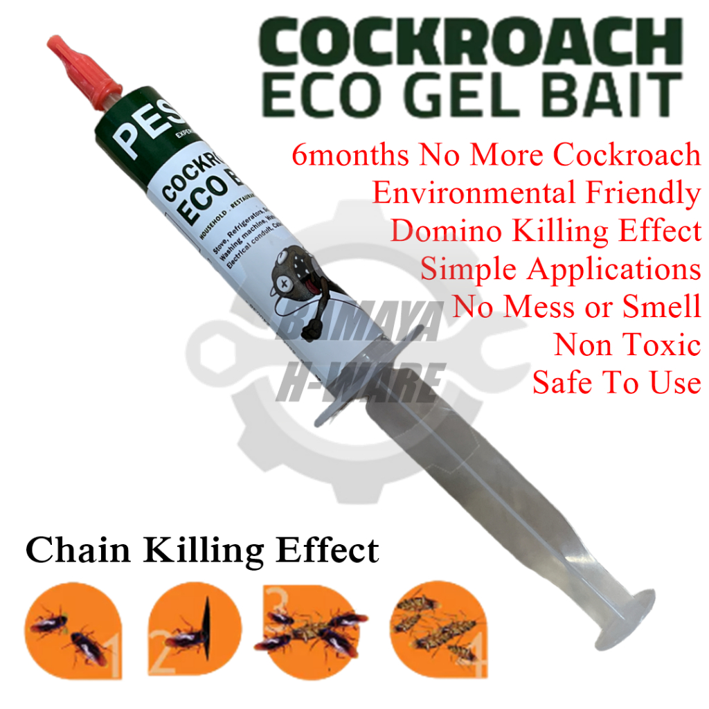 BAMAYA Eco Cockroach Gel Bait. Eco Bait Cockroach. Cockroach Killer Gel Bait. Umpan Lipas ...