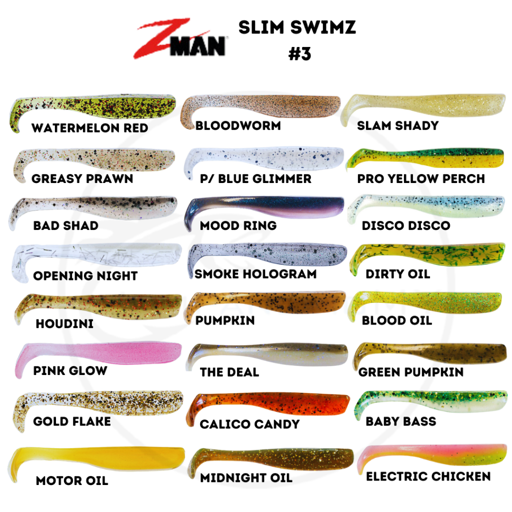 ZMAN Z MAN Slim Swim Z 3" Made in USA Soft Plastic Fishing Lure Baits ...