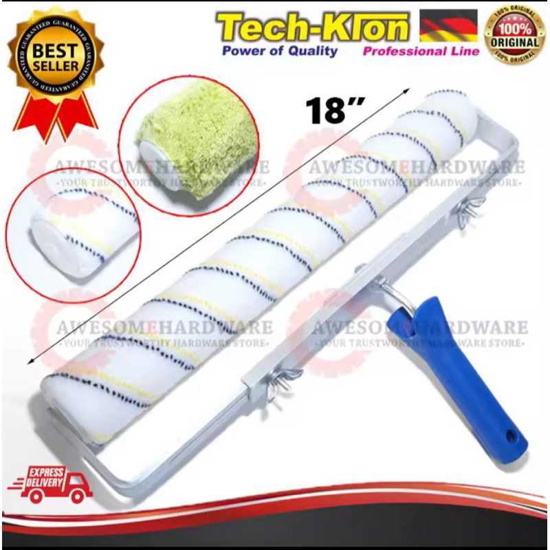 (EXTRA BIG) TECH KLON ALUMINIUM 18" PAINT ROLLER SET GIANT ROLLER CAT ...