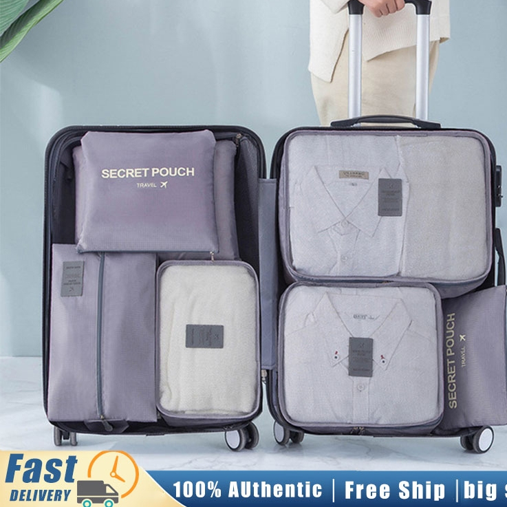 6 in 1 Korean Travel Packing Clothes Storage Organizer Bag Pouch Set ...