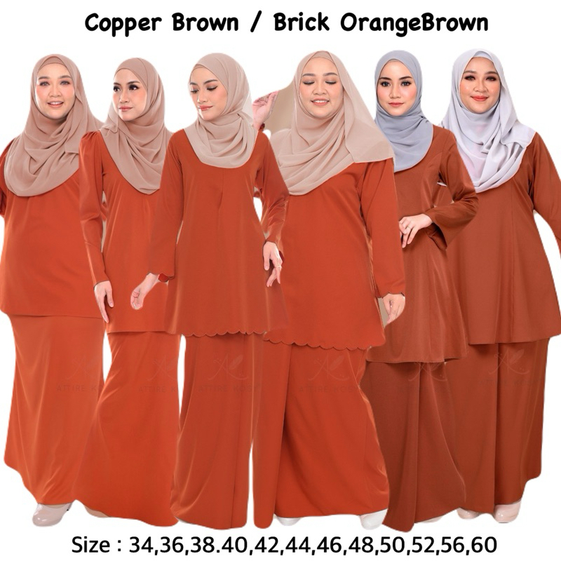 🔥(SIZE 50&52) TEMA SEDONDON COPPER BROWN / BRICK ORANGE BROWN | KURUNG ...