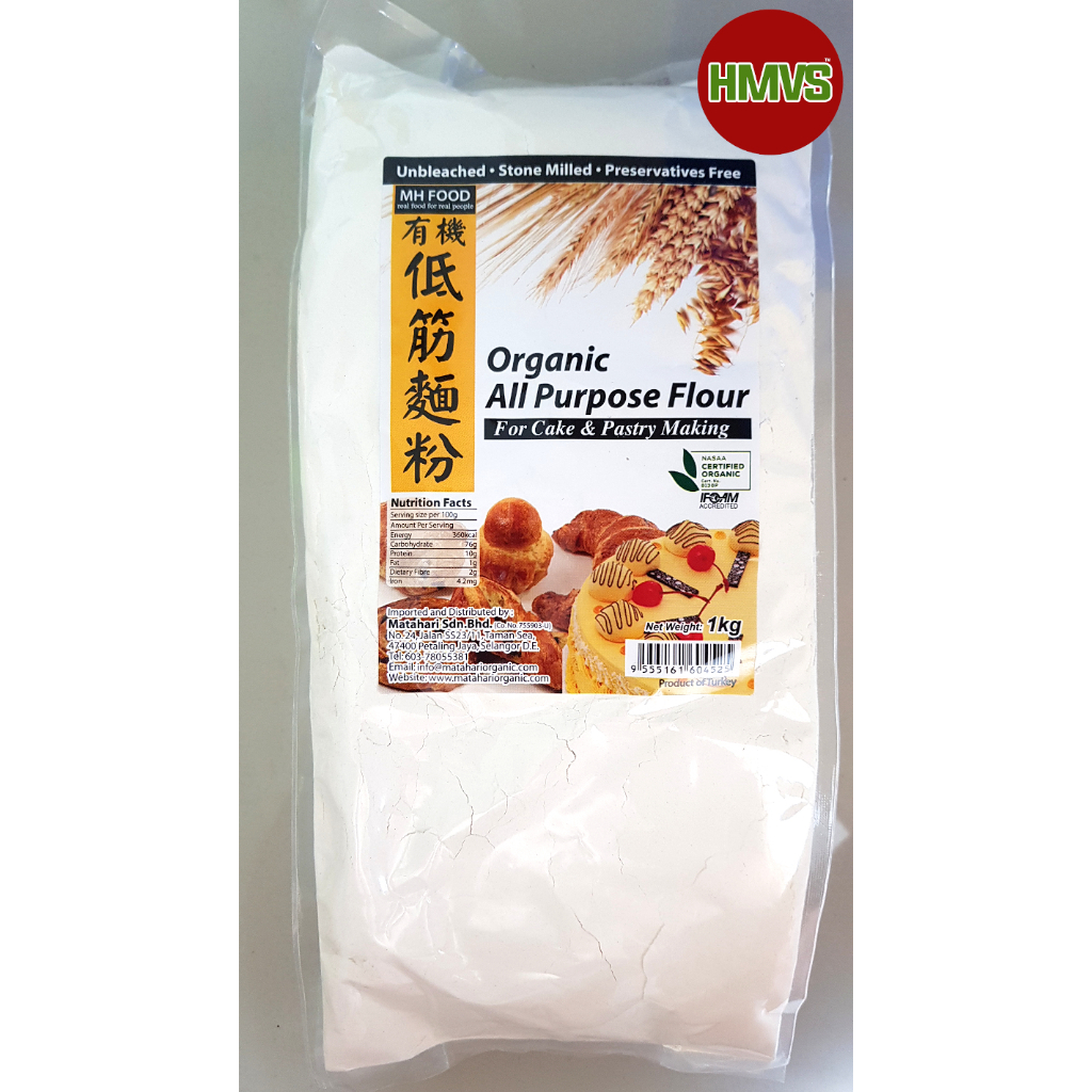 MH Food Organic All Purpose Flour (有机低筋面粉) 1kg📣 | Shopee Malaysia