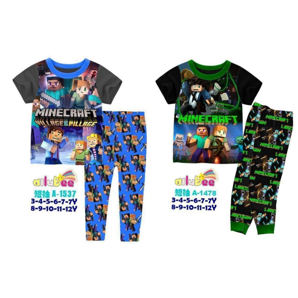 CLEARANCE Ailubee Pyjamas MINECRAFT Kids Sleepwear MINECRAFT | Shopee ...