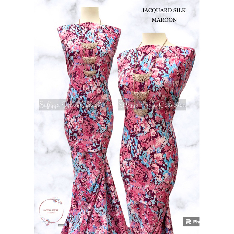 Kain Pasang Jacquard Silk Premium Seta Moda Open Meter Bidang 60 ...