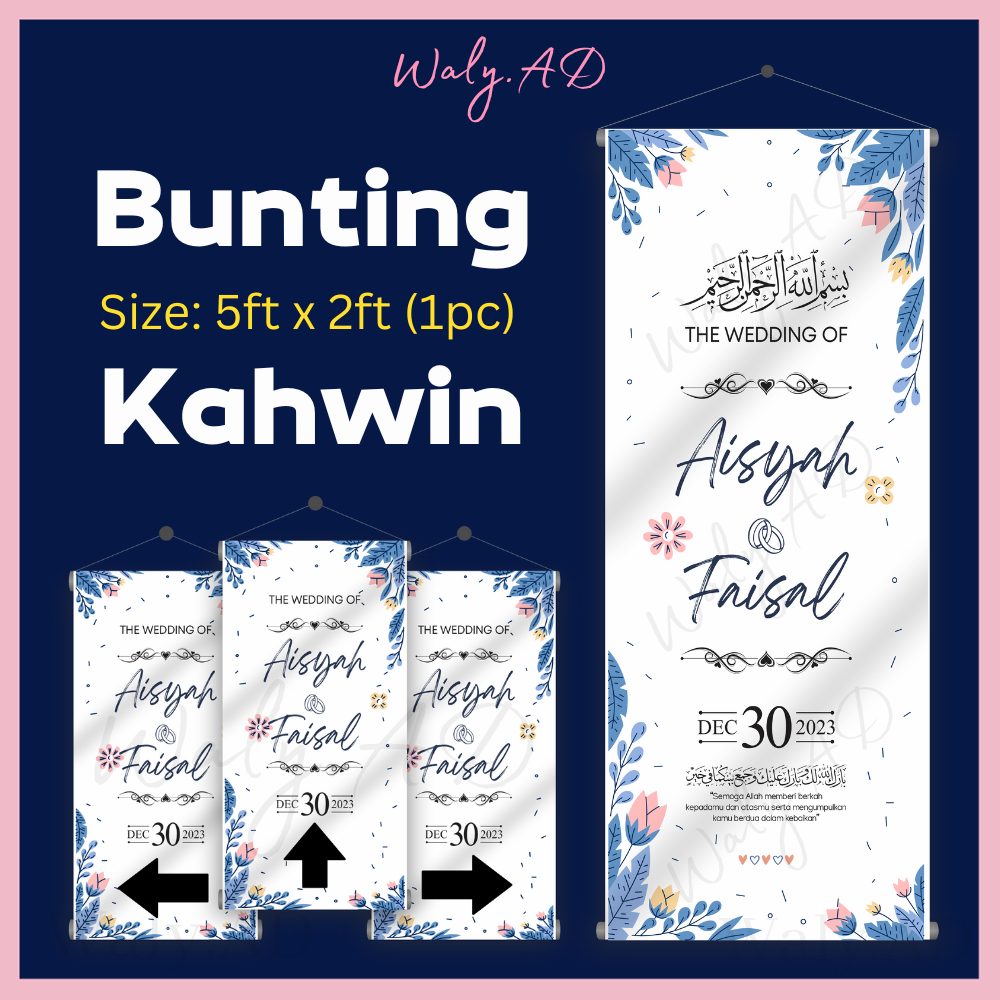 Bunting Kahwin 2x5 ft Wedding Bunting Majlis Perkahwinan/Banner Kahwin ...