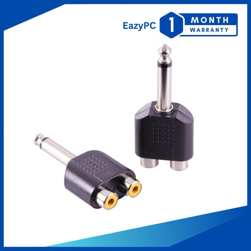 6.35mm Plug To Dual RCA Mono Jack Audio Connector | Shopee Malaysia
