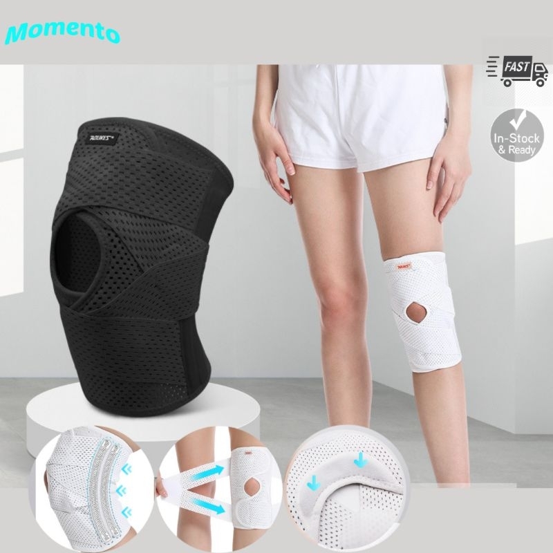 🇲🇾 Premium Mesh V-shaped Strap Adjustable 4 Springs Knee Guard Brace ...