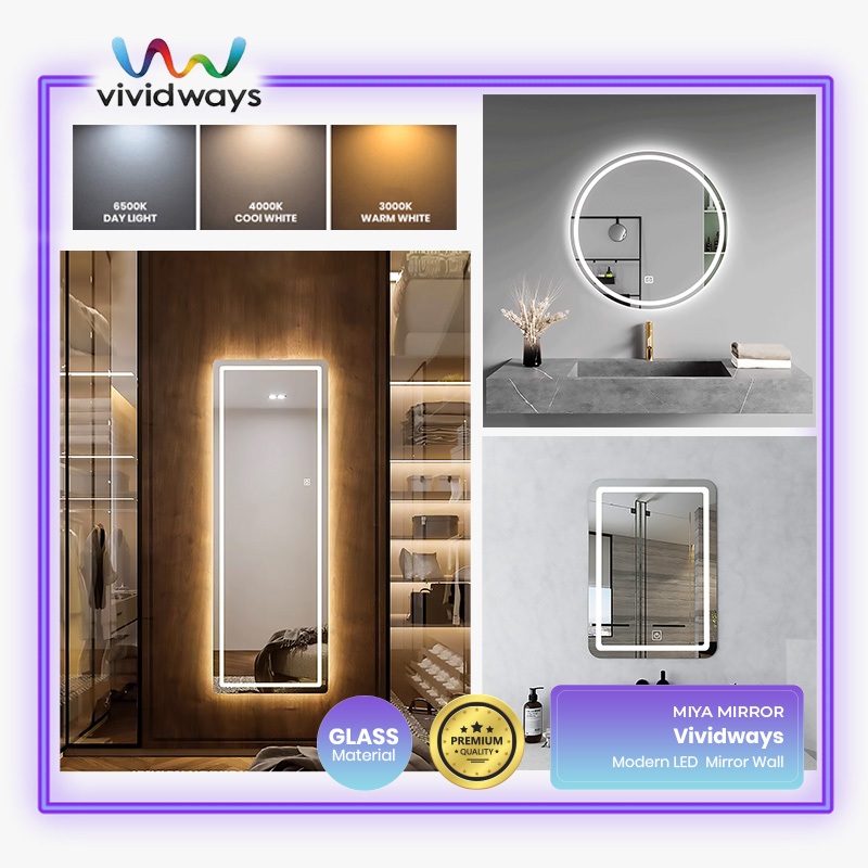 DO NOT BUY! FOR DISPLAY ONLY! K2 VIVIDWAYS MIYA MODERN LED MIRROR WALL ...