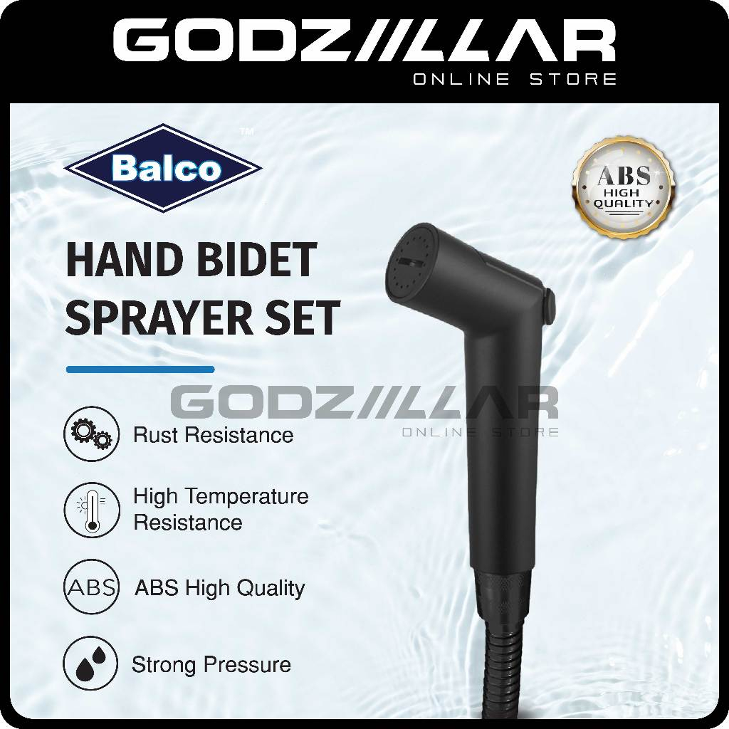 Balco ABS Black Hand Bidet Sprayer Set With Stainless Steel Hose ...