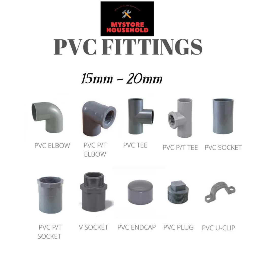 PVC PipeFitting Paip PVC Connector Socket Elbow Tee Valve Socket Plug ...