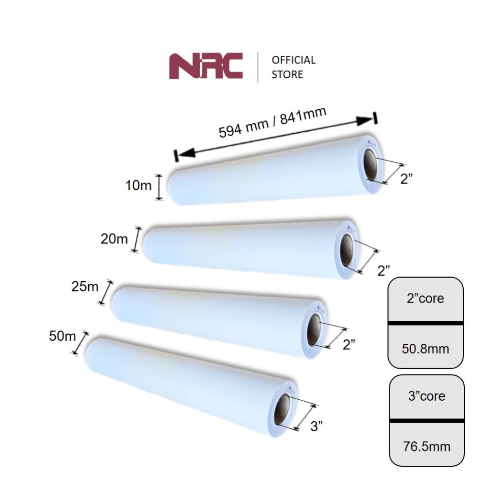 Plotter Linen Paper A1/A0 ROLL 594 mm | 841 mm - 10M / 20M / 25M ...