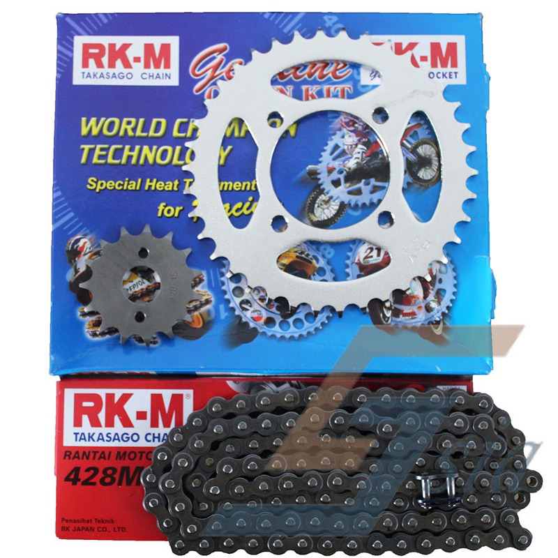 RKM 428Mx120L RXZ / Y125Z / LC135 / Y100 (428) Sprocket Chain Set ...