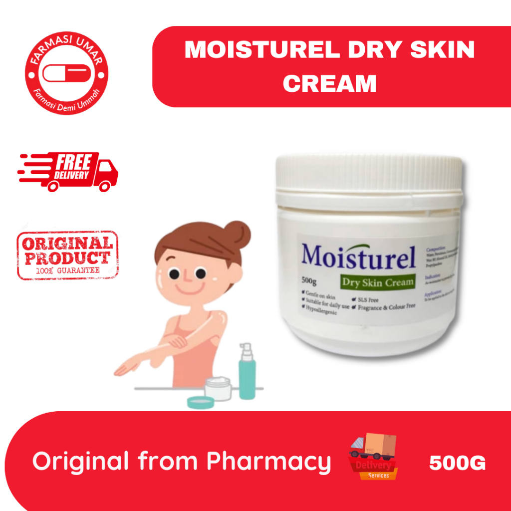 MOISTUREL DRY SKIN CREAM KRIM PELEMBAP 500G (Aqueous Cream) | Shopee ...