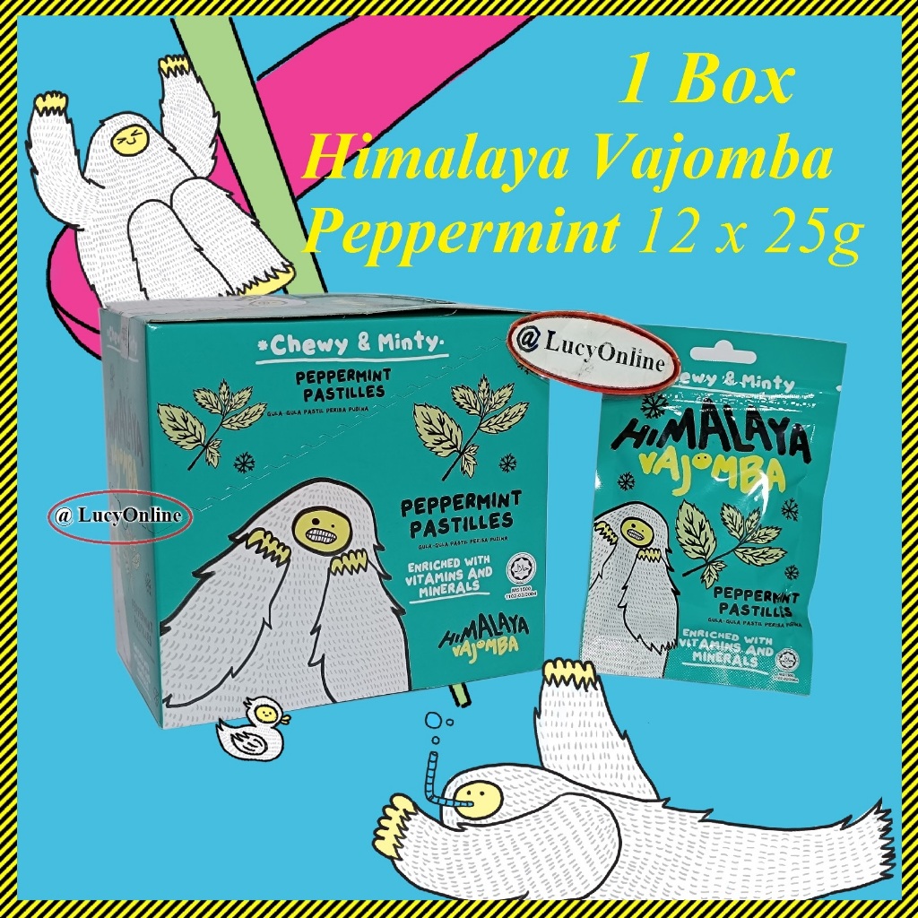 Himalaya Vajomba Pastilles – Peppermint 1 Box (12 pkt x 25g /box) Chewy ...