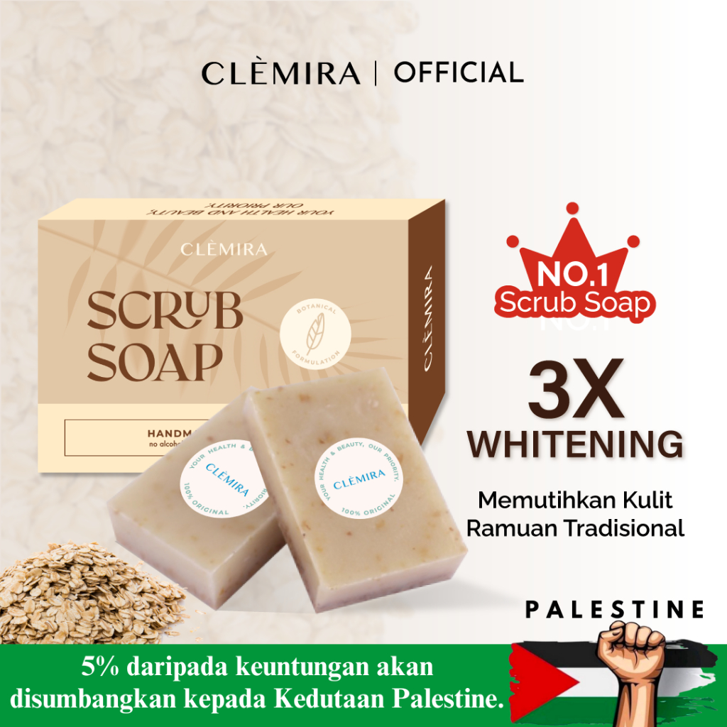Clemira Body Scrub Soap Sabun Putihkan Kulit Sabun Daki Scrub Body ...