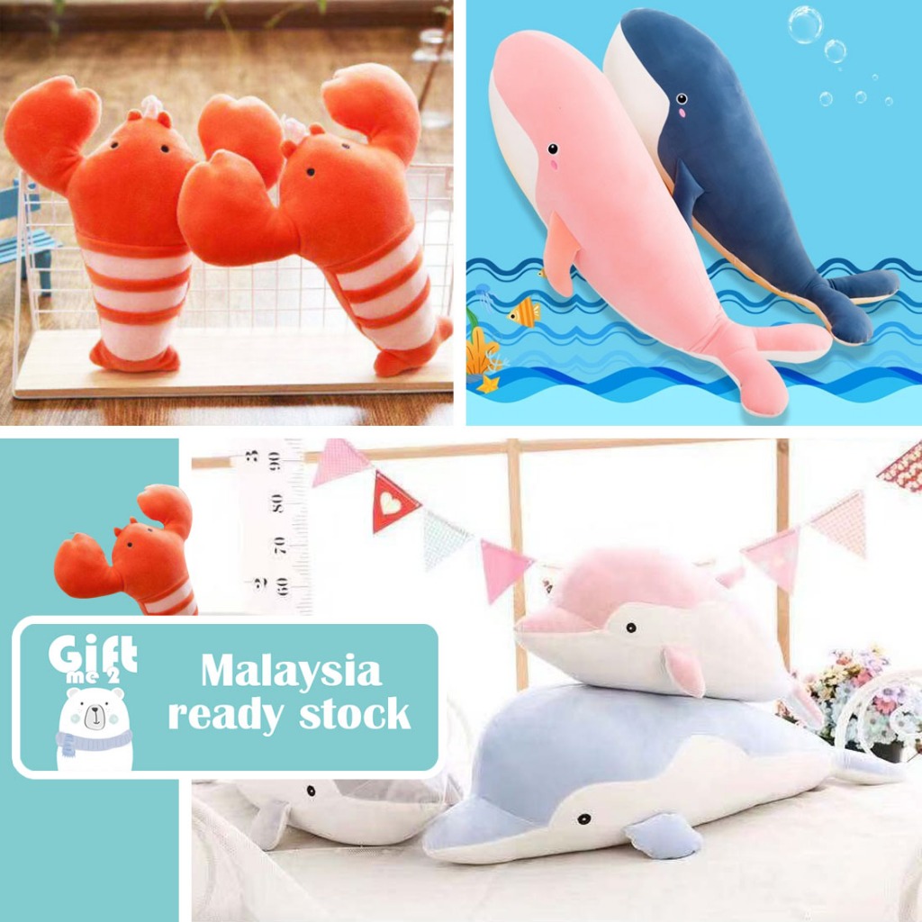Small Ocean stuffed toy dolphin Whale Lobster Plushie Kid toy gift ...